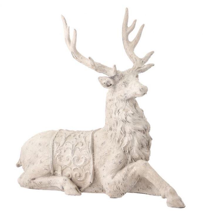 Resin Frosted Stag with Blanket – Brooklyn Christmas Tree Delivery